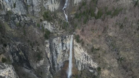 Stunning view of cascade dropping sheer ... | Stock Video | Pond5
