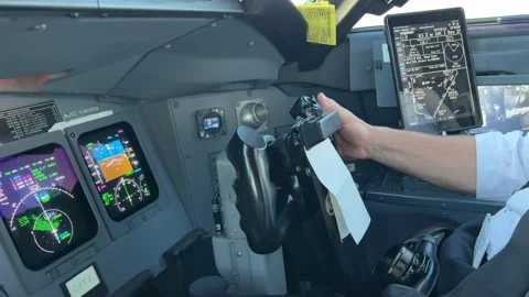 Stunning view inside a jet cockpit while... | Stock Video | Pond5