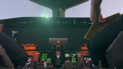 Stunning view of a jet cockpit during pu... | Stock Video | Pond5