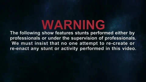 Stunt warning disclaimer looping animate... | Stock Video | Pond5
