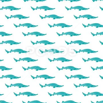 Sturgeon pattern seamless. fish background. vector texture: Graphic ...