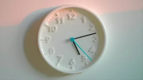 Stylish and Simple Clock Showing Hour Ha... | Stock Video | Pond5