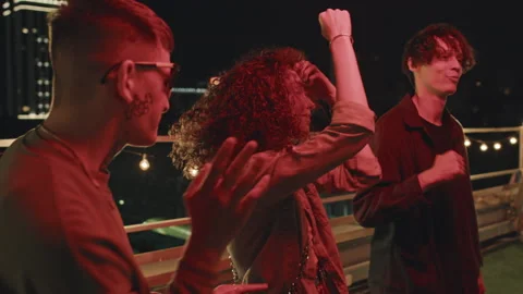 Stylish Gen Z People Dancing At Rooftop ... | Stock Video | Pond5