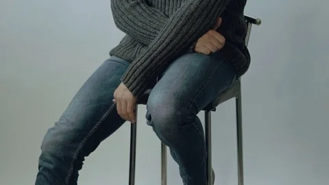 Stylish male model poses on the chair to... | Stock Video | Pond5