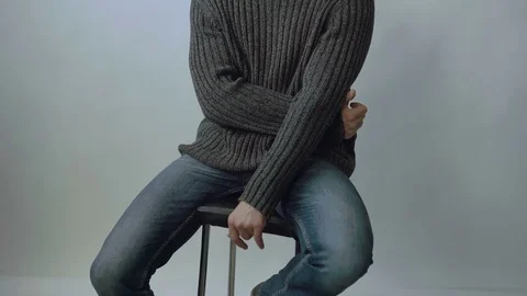 Stylish male model poses on the chair to... | Stock Video | Pond5