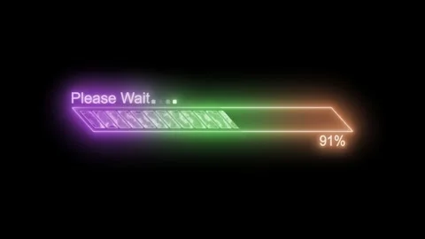 Stylish Neon Progress Bar Animation, Ple... | Stock Video | Pond5