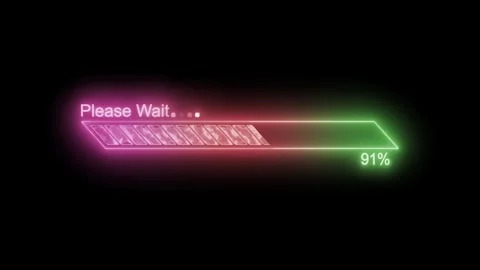 Stylish Neon Progress Bar Animation, Ple... | Stock Video | Pond5