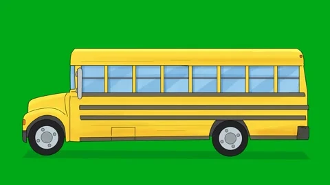 Stylized 2D Animation of Yellow School B... | Stock Video | Pond5