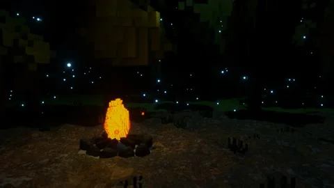 stylized 3d animated cartoon bonfire in ... | Stock Video | Pond5