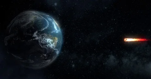 Stylized Animation of Meteor Heading for... | Stock Video | Pond5