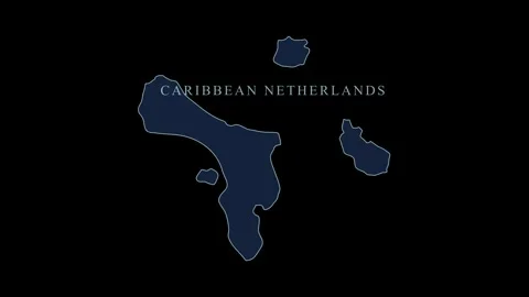 Stylized Caribbean Netherlands map, vfx ... | Stock Video | Pond5