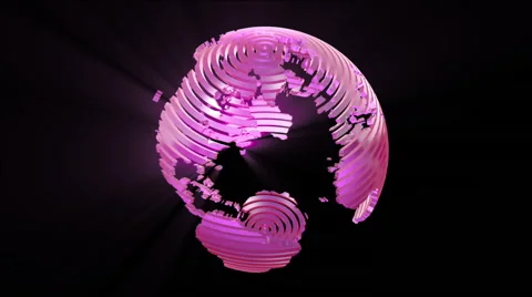 Stylized Earth Rotation Animation | Stock Video | Pond5