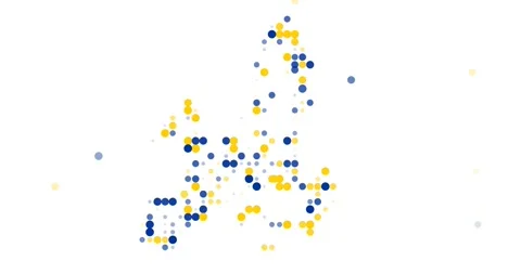 Stylized Falling Dots Outline EU Map Sha... | Stock Video | Pond5