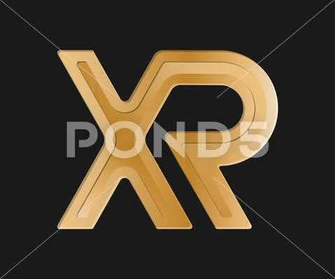 Stylized lowercase letters X and R, connected by a single line for logo ...