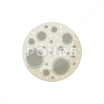 Stylized Moon isolated cartoon image. Astronomic logo image. Media ...