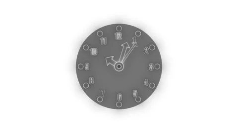 Stylized Neon Glow Analog Clock Design I... | Stock Video | Pond5