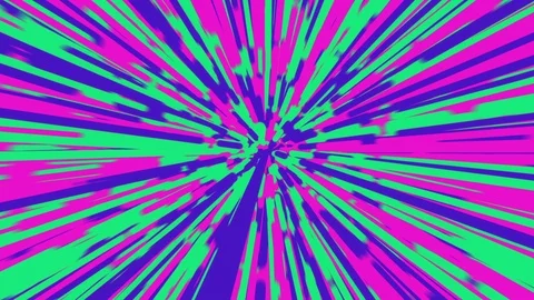 Stylized purple and green rays warp back... | Stock Video | Pond5