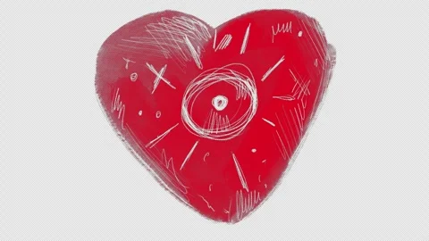 Stylized red retro Heart with symbols an... | Stock Video | Pond5