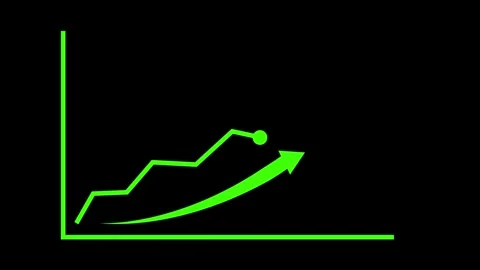 Stylized Upward Trend Graph on Black Bac... | Stock Video | Pond5