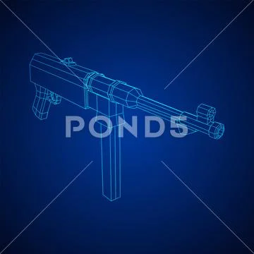 Submachine gun german MP 40 world war 2 firearms pistol Illustration ...