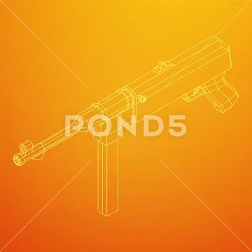 Submachine gun german MP 40 world war 2 firearms pistol Illustration ...