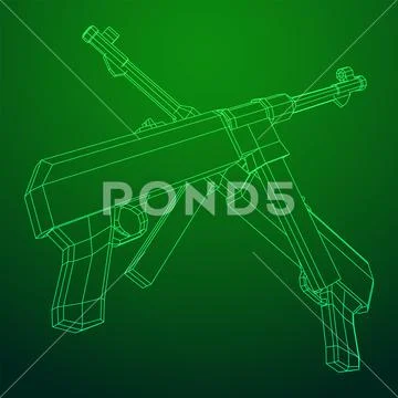 Submachine gun german MP 40 world war 2 firearms pistol: Royalty Free ...