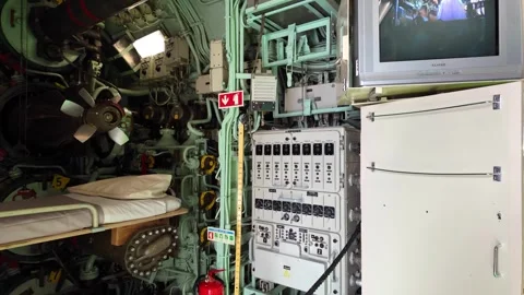 Submarine cockpit with control panels an... | Stock Video | Pond5