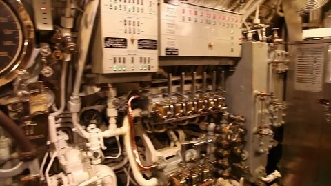 Submarine engine room | Stock Video | Pond5