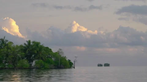 Submerged sinking islands - sea level ri... | Stock Video | Pond5