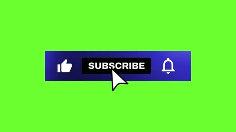 Subscribe Button animation green screen ... | Stock Video | Pond5