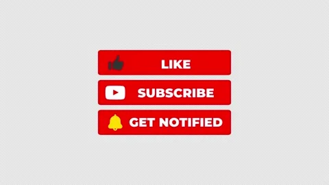 Subscribe, Reminder and Like Button anim... | Stock Video | Pond5