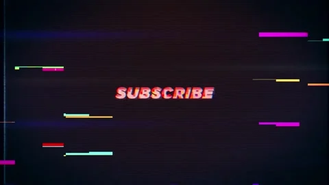 SUBSCRIBE Retro text effects with glitch... | Stock Video | Pond5