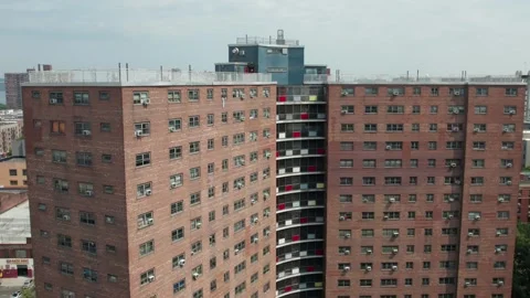 Subsidized housing in NYC, large section... | Stock Video | Pond5