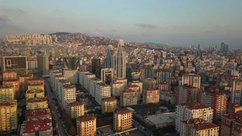 Suburban skyline. Cityscape with many ho... | Stock Video | Pond5