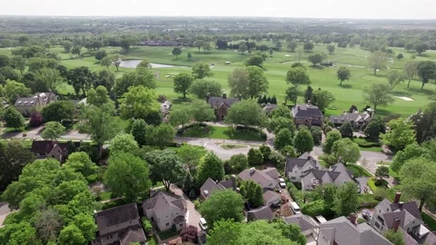 Suburbia in upper-class neighborhood fro... | Stock Video | Pond5