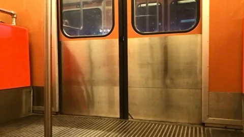Subway doors opening slow motion | Stock Video | Pond5
