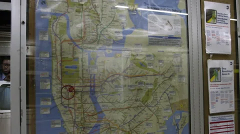 Subway map at Times Square station refle... | Stock Video | Pond5