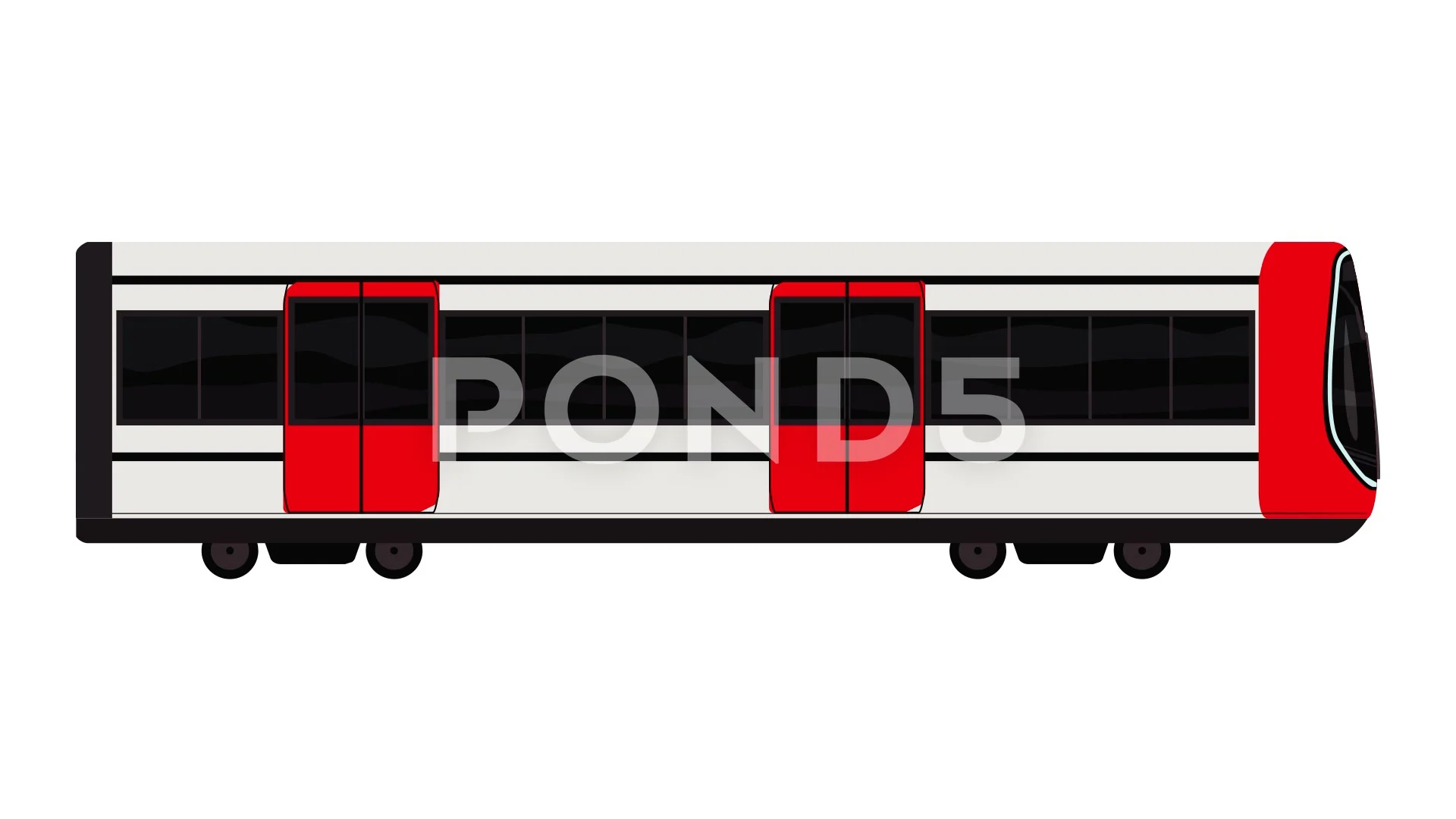 Modern Passenger Train Side View