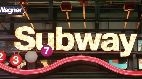 Neon Subway Sign Stock Video Footage | Royalty Free Neon Subway Sign ...