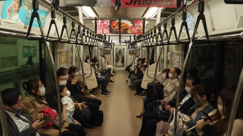 Subway train interior with passengers si... | Stock Video | Pond5