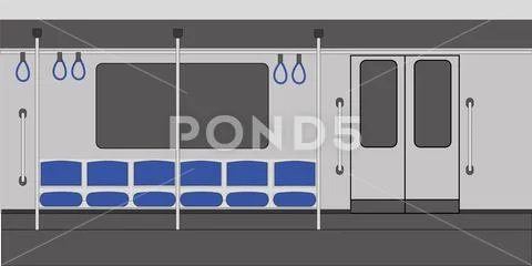 Subway train. Side view of a modern metro train with closed doors ...