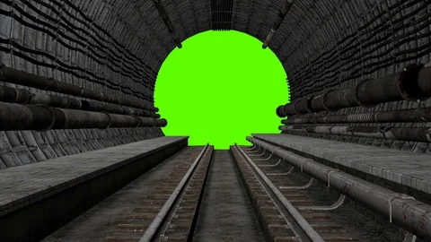 Subway tunnel underground green screen | Stock Video | Pond5