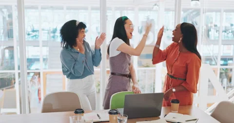 Success, high five and winner with busin... | Stock Video | Pond5