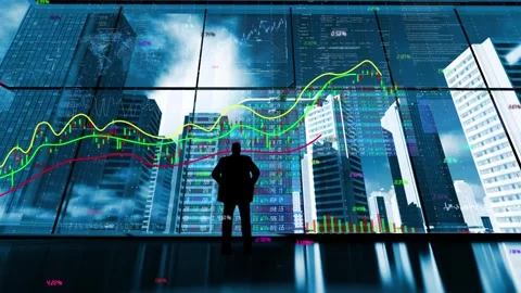 Successful financial man standing at win... | Stock Video | Pond5