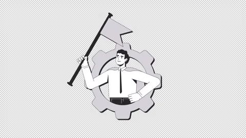 Successful leadership line 2D animation | Stock Video | Pond5