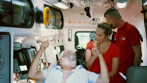 Successful patient rescue using oxygen c... | Stock Video | Pond5