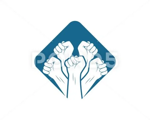 Success Hand Logo Success Icon On White Background | Colourbox
