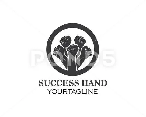 Success Hand Logo Success Icon On White Background | Colourbox