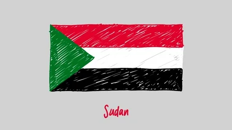 Sudan Flag Pencil Sketch Looping Animati... | Stock Video | Pond5