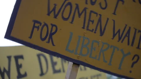 Suffragette protest signs - Early 20th C... | Stock Video | Pond5